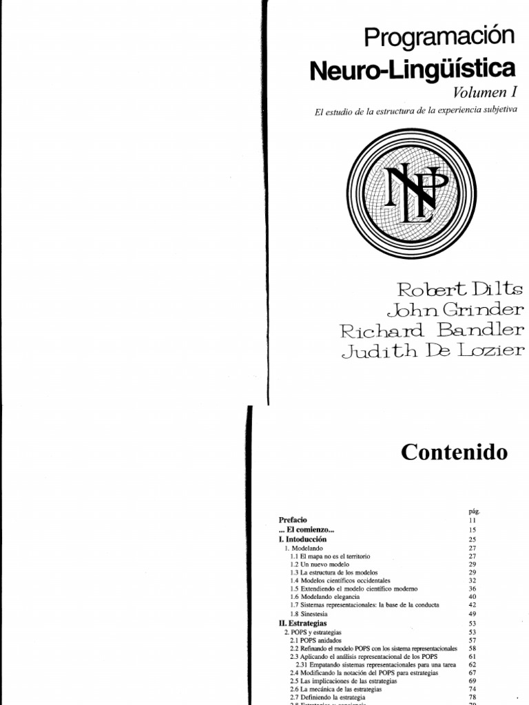 Richard Bandler John Grinder Programacion Neurolinguistica Vol 1 PDF ...