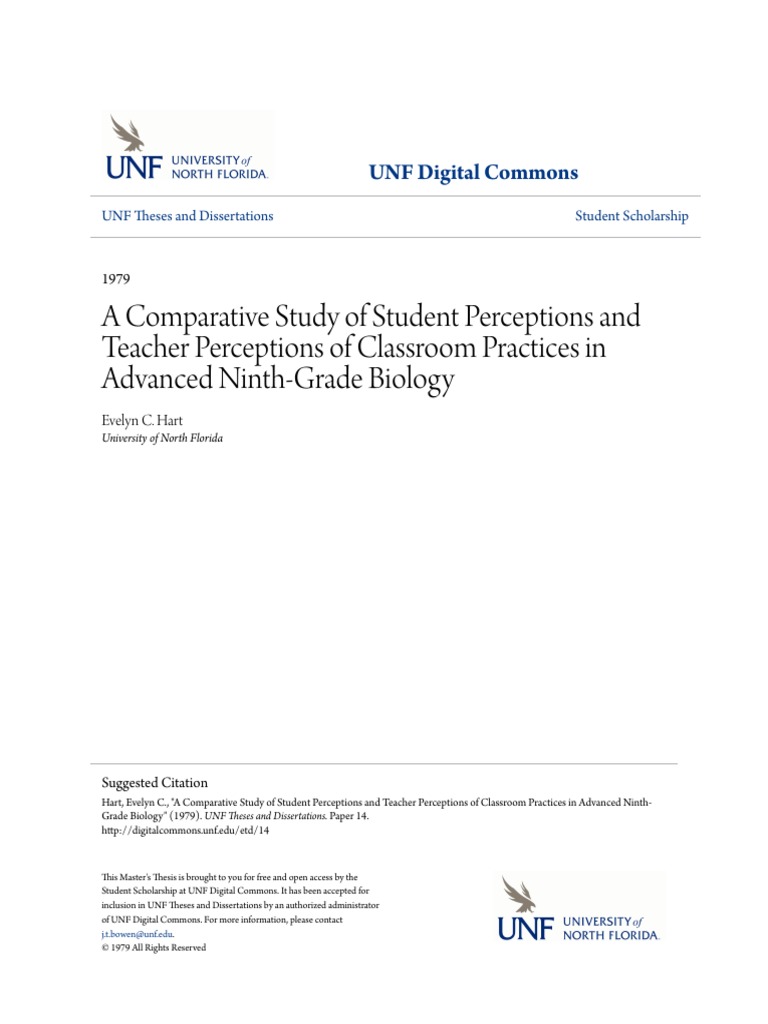 A Comparative Study of Student Perceptions and Teacher Perception | PDF ...