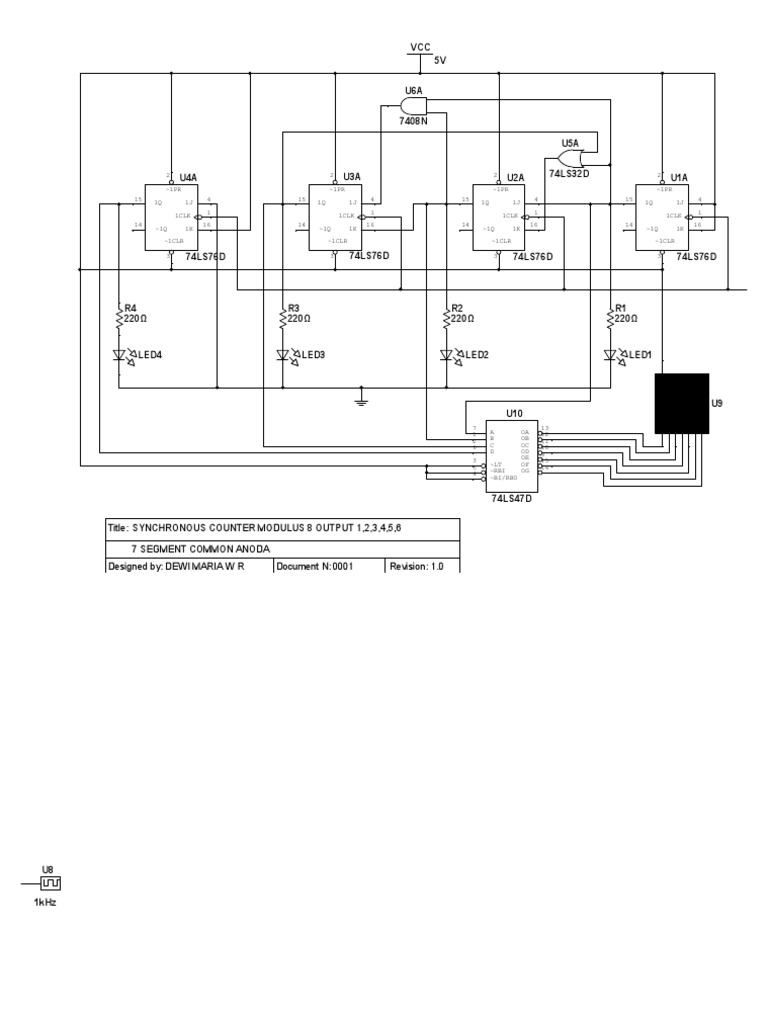 Synchronous Counter Mod 8 Outputt | PDF