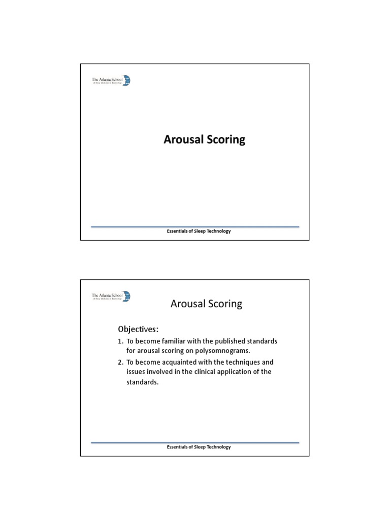 Arousal Scoring in Sleep Technology | PDF | Sleep | Rapid Eye Movement ...