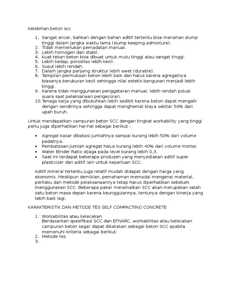 Kelebihan Beton SCC | PDF