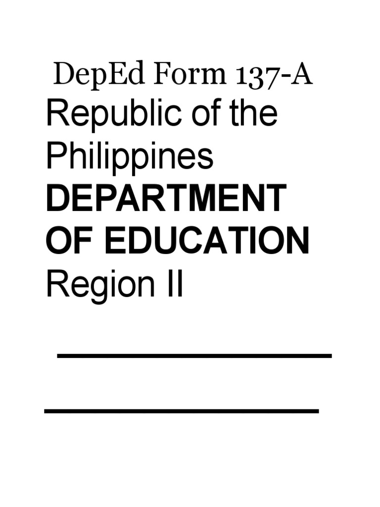 DepEd Form 137 | PDF
