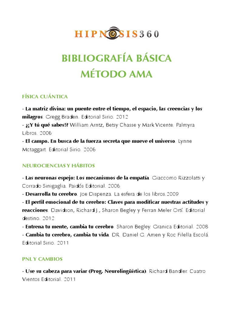 Bibliografía Método AMA | PDF | Psicología clínica | Metafísica de la mente