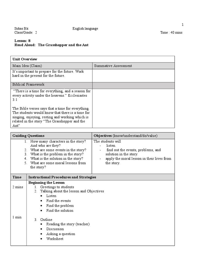 8 Eight Lesson Plan | PDF | Lesson Plan | Education Theory
