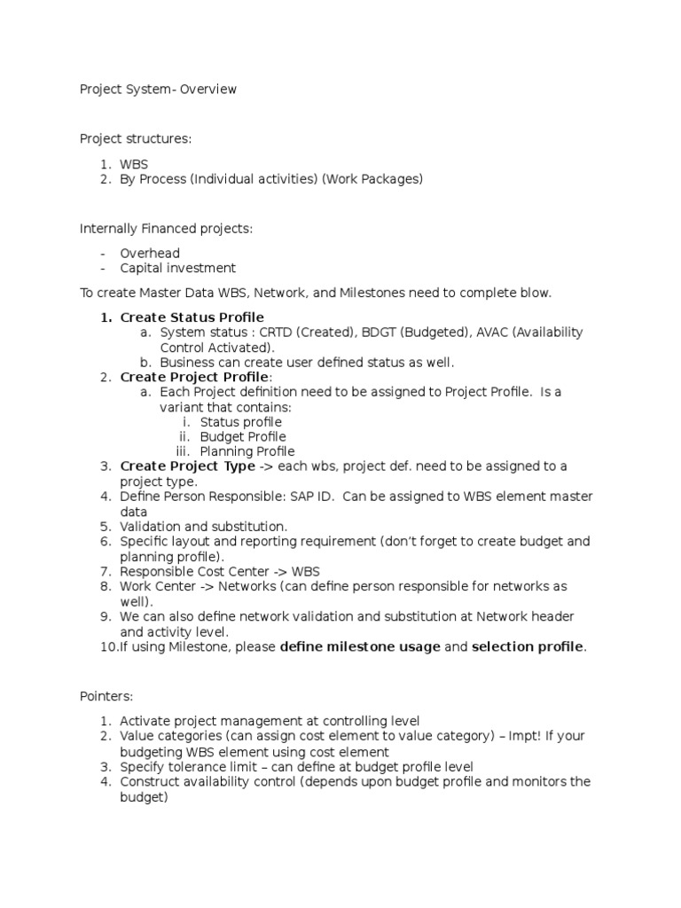 SAP PS Overview | PDF