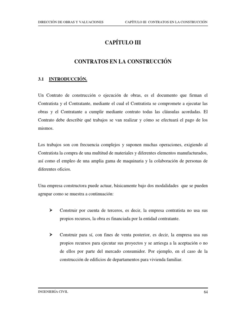 05Cap3-Contratos en La Construcción | PDF | Presupuesto | Ingeniero civil