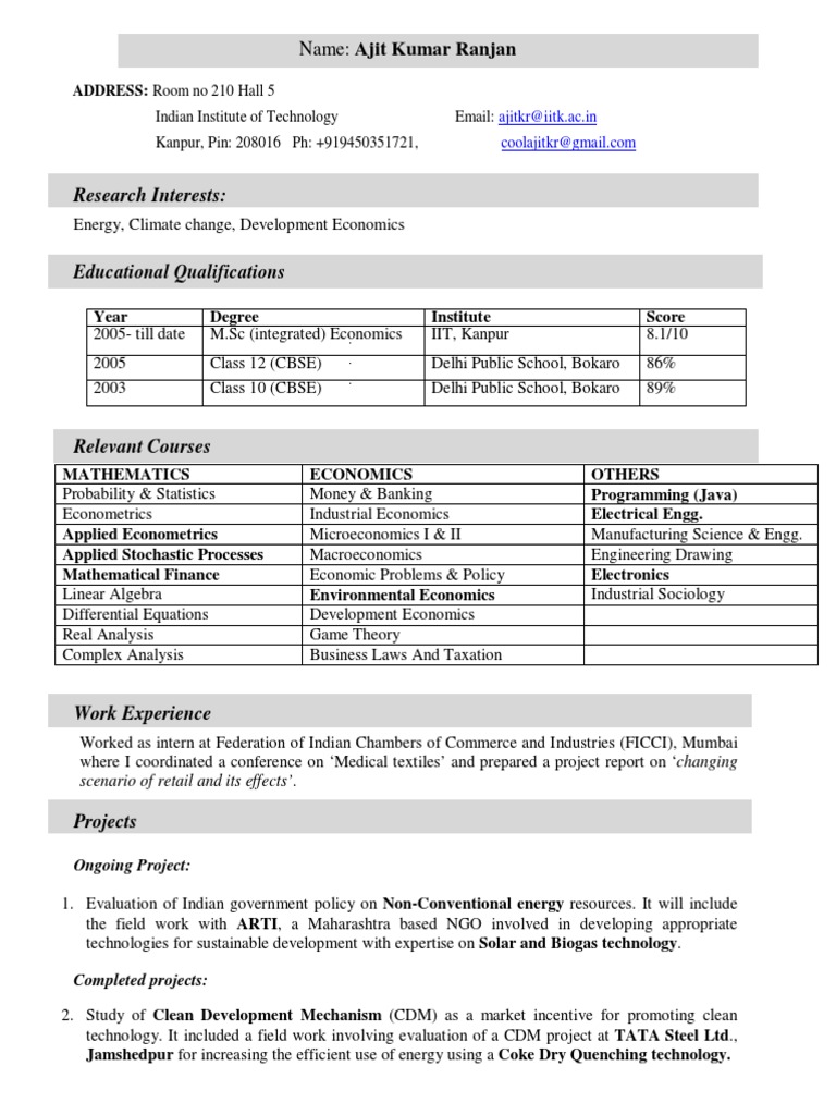 Ajit CV PDF | PDF | Clean Development Mechanism | Development Economics