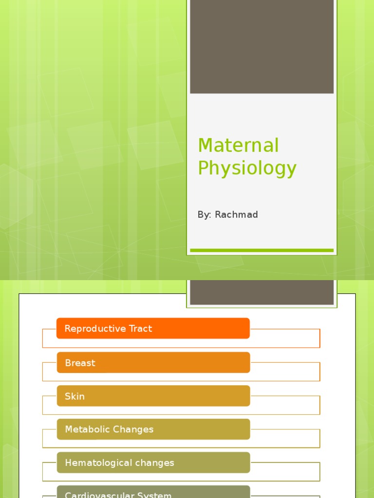 Maternal Physiological Changes in Pregnancy | PDF