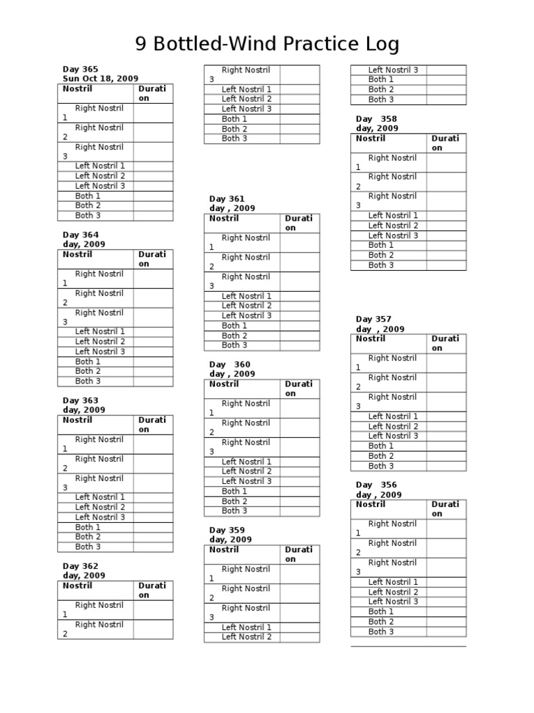 9 Bottled Wind Log | PDF