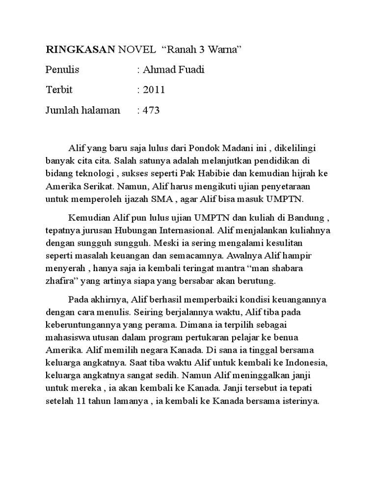 Ringkasan Novel | PDF