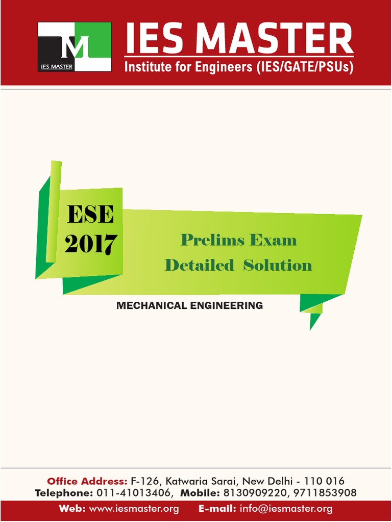 Ese 2017 Prelims Mechanical Engineering Paper Solution | PDF | Diesel ...