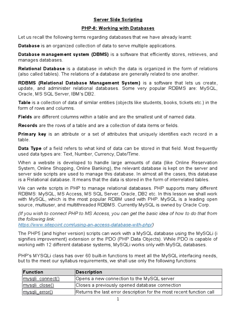PHP Database | PDF | Relational Database | Ibm Db2
