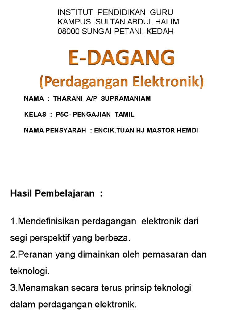 E Dagang PrEsentation | PDF