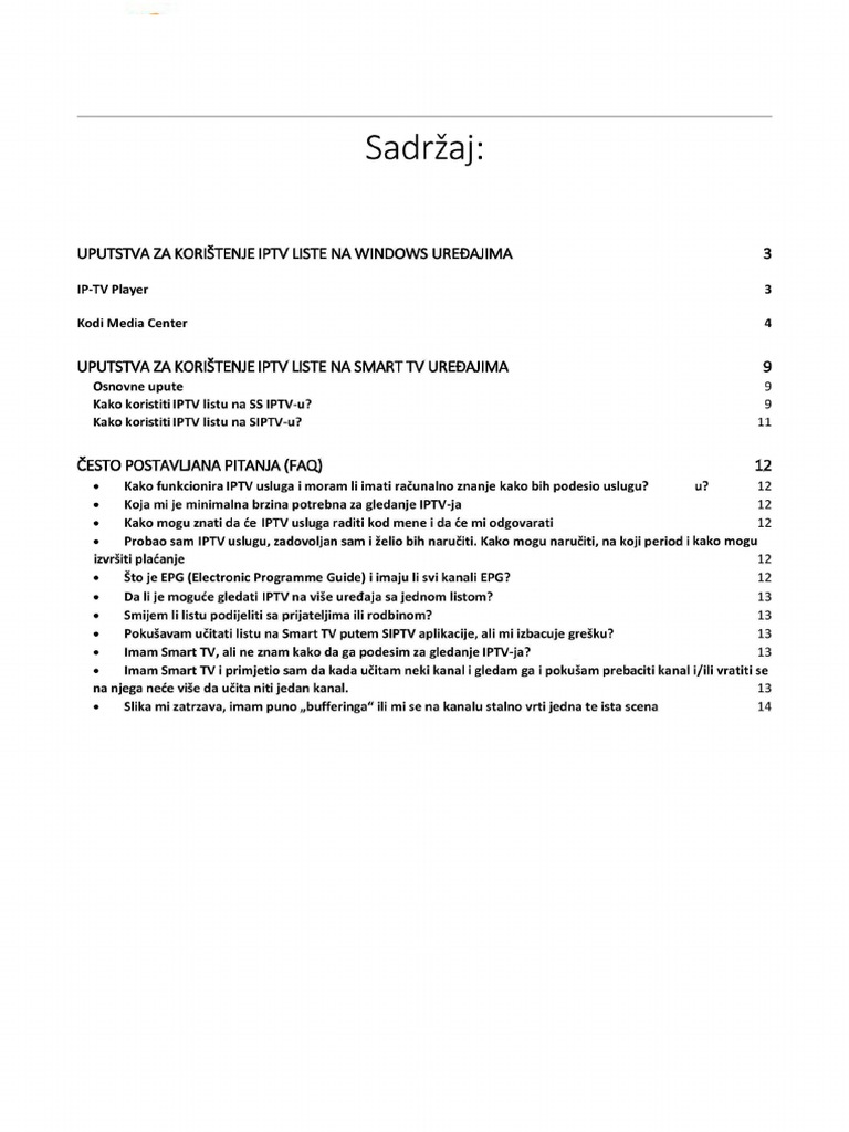 Iptv Uputstvo Za Aplikacije | PDF
