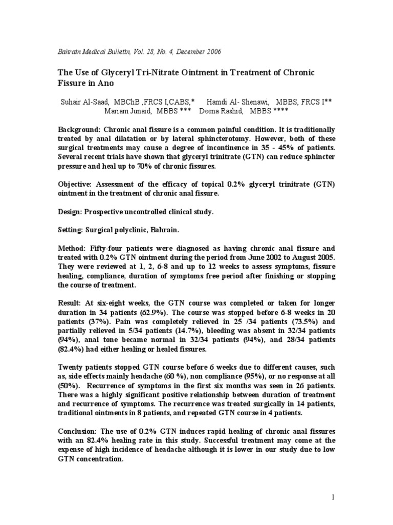 Use of GTN | PDF | Gastroenterology | Health Care