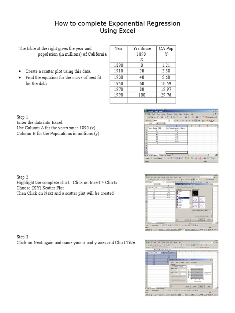 Wheeler - How To Complete Exponential Regression Excel | PDF