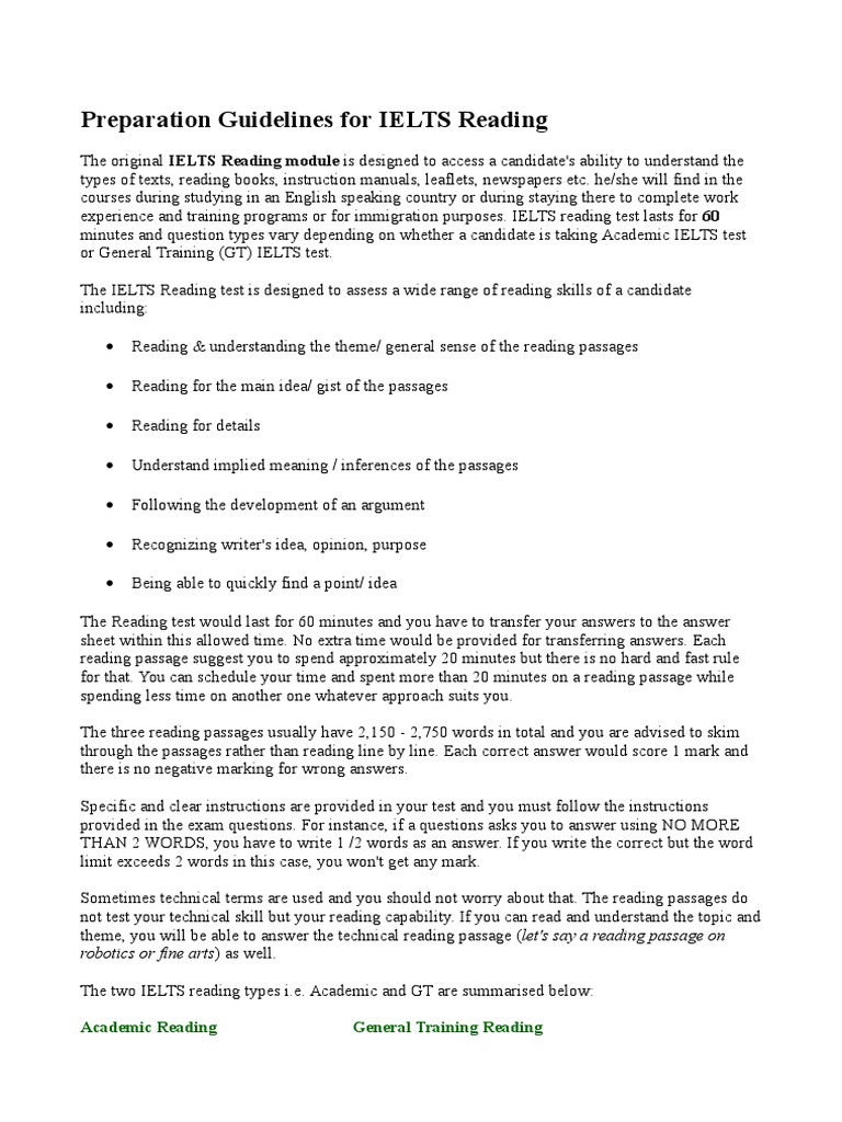 IELTS Preparation | PDF | International English Language Testing System ...