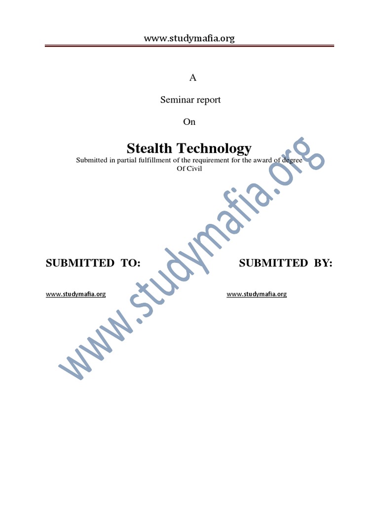 Civil Stealth Technology Report | PDF | Radar | Aerospace