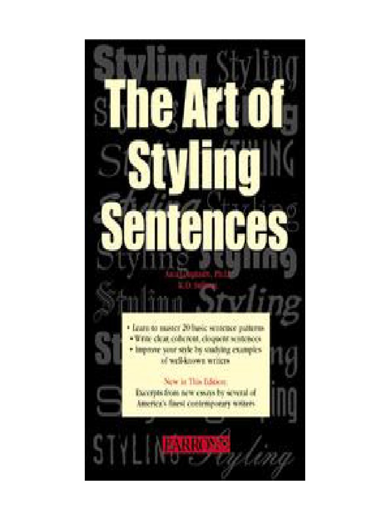 The Art Of Styling Sentences PDF