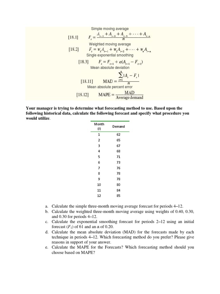 Demand Forecasting Practice Problem | Download Free PDF | Moving Average | Forecasting