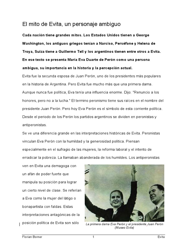 El Mito de Evita en Argentina | PDF | Ciencias sociales | Arte