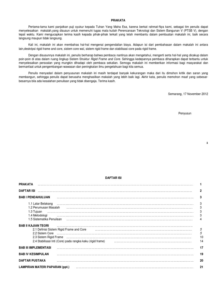 Rigid Frame and Core | PDF