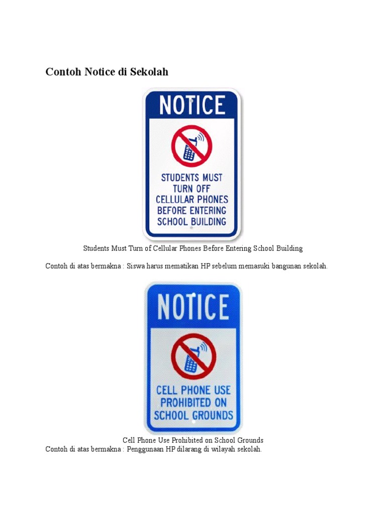 Contoh Notice Di Sekolah | PDF