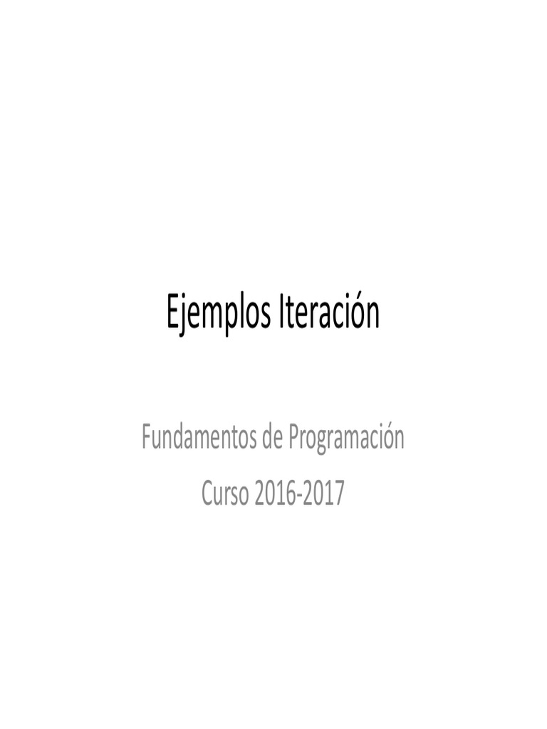 Ejemplos Iteración PDF | PDF