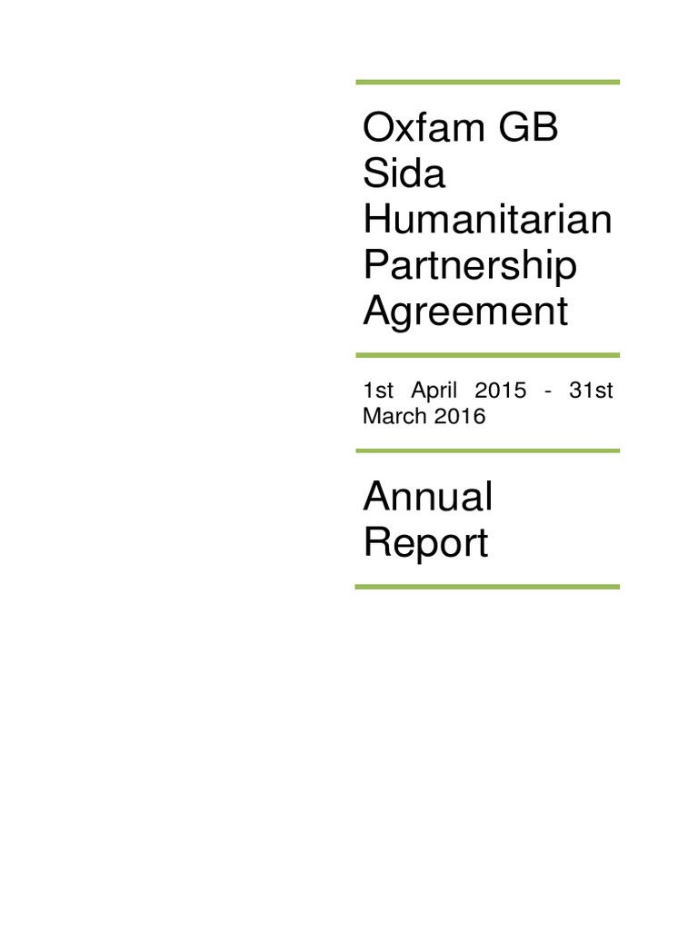 Sida Humanitarian Partnership Agreement Annual Report 2015-16 | PDF ...