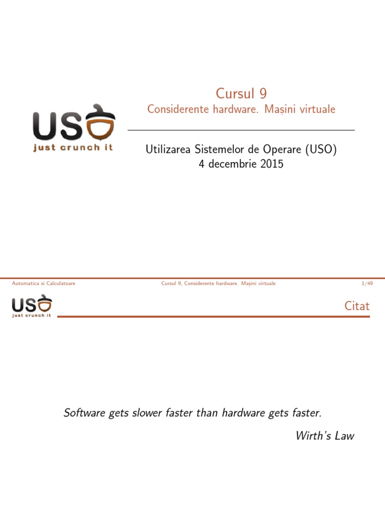 Cursul 9: Considerente Hardware. Mas Ini Virtuale | PDF