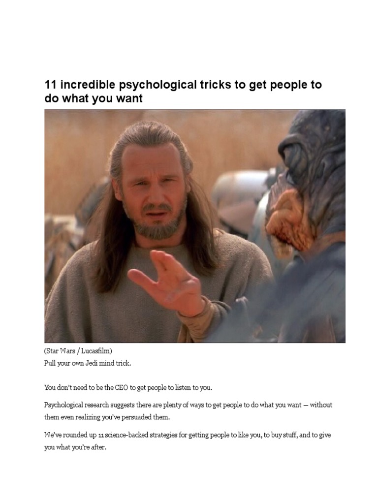11 Psychological Tricks for Influence | PDF | Body Language | Psychology