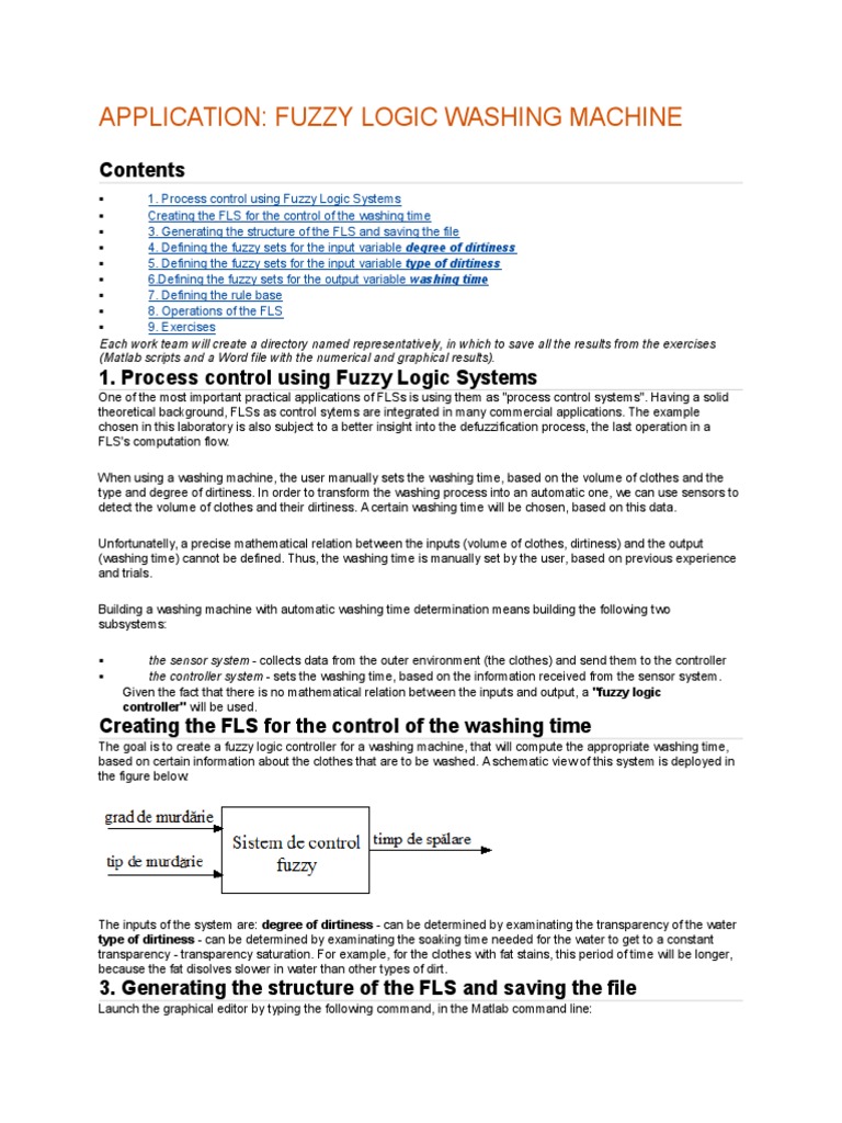 Application: Fuzzy Logic Washing Machine: Controller" Will Be Used | PDF | Fuzzy Logic | Control ...