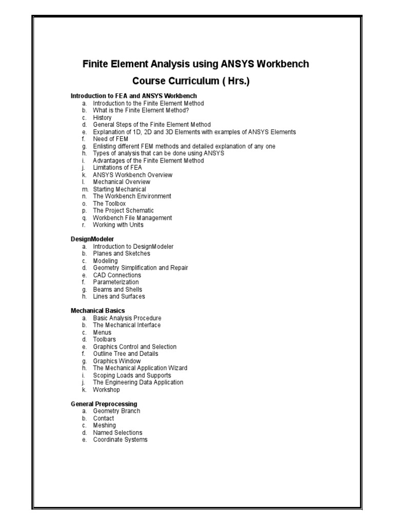 Finite Element Analysis Using ANSYS Workbench | PDF | Finite Element ...