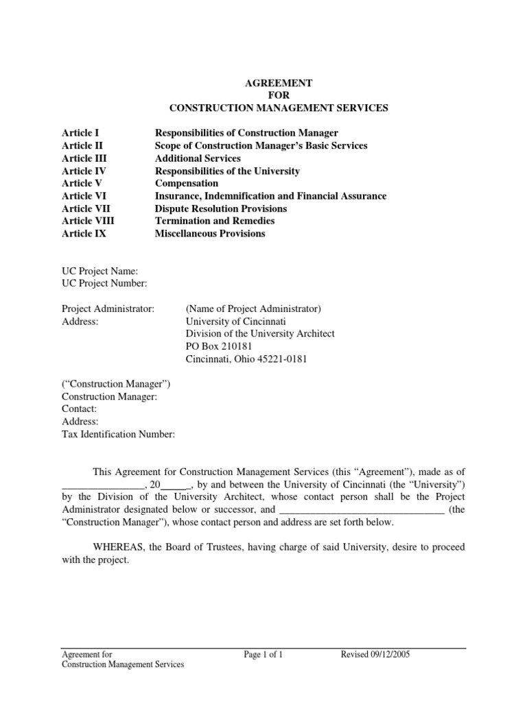 CM Contr | PDF | Construction Management | Construction Bidding
