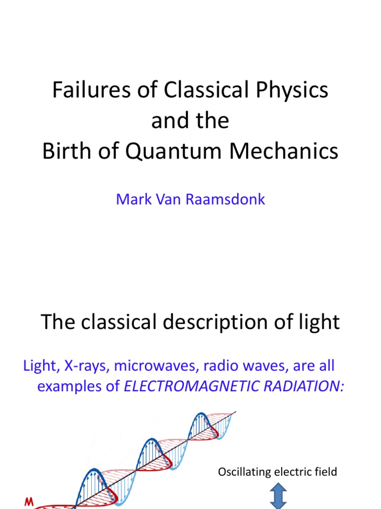 Failures of Classical Physics and The Birth of Quantum Mechanics | PDF ...