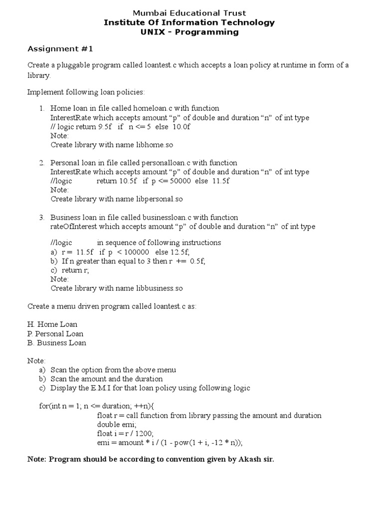 Institute of Information Technology UNIX - Programming | PDF