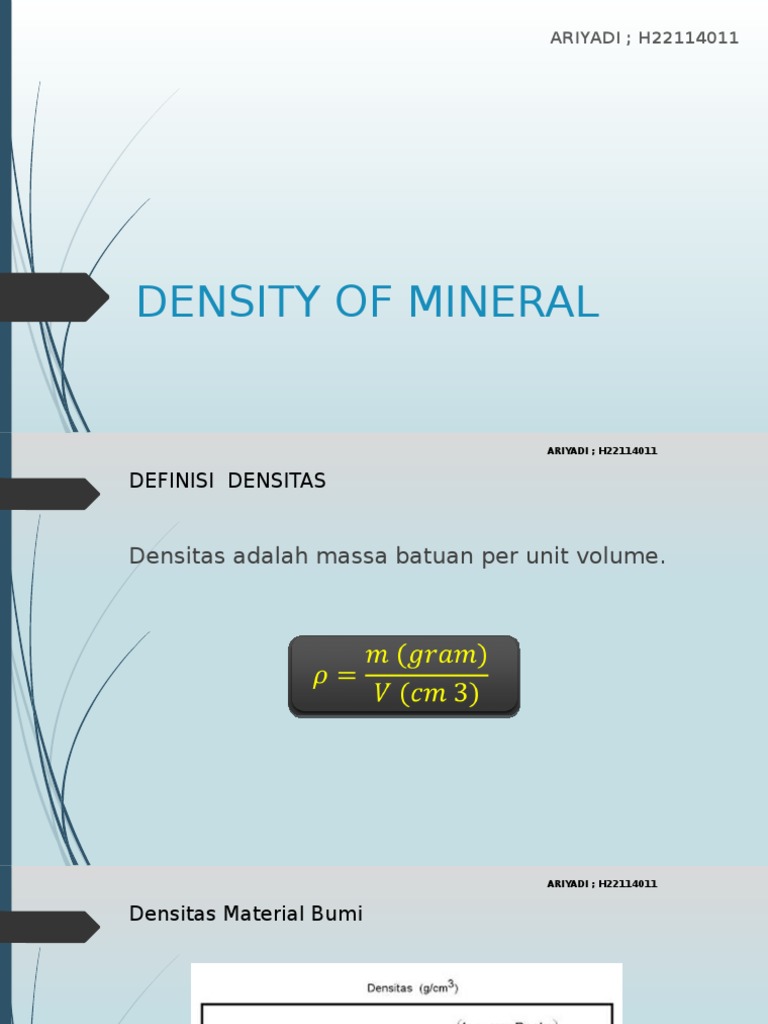 Density of Mineral | PDF