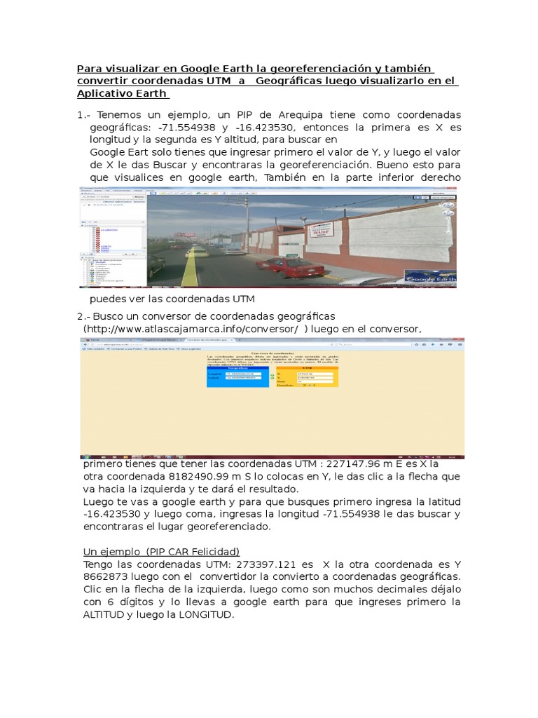 Para Convertir Coordenadas UTM y Geográficas | PDF