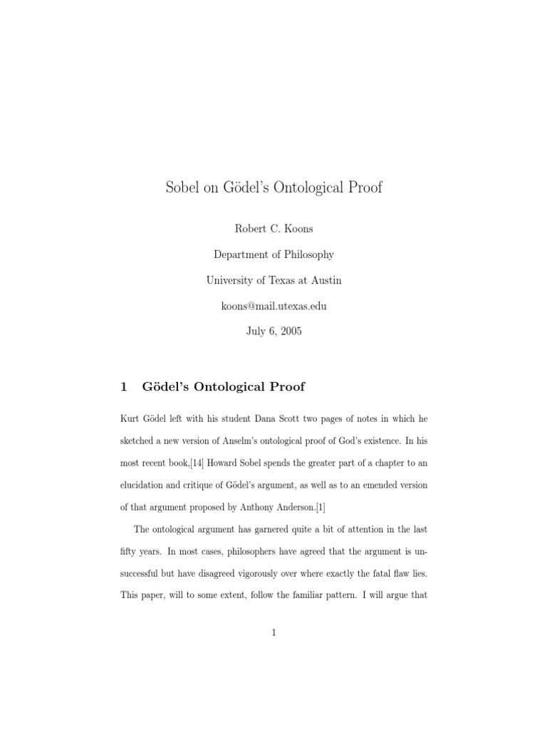 Godel's Ontological Proof | PDF | Causality | Modal Logic