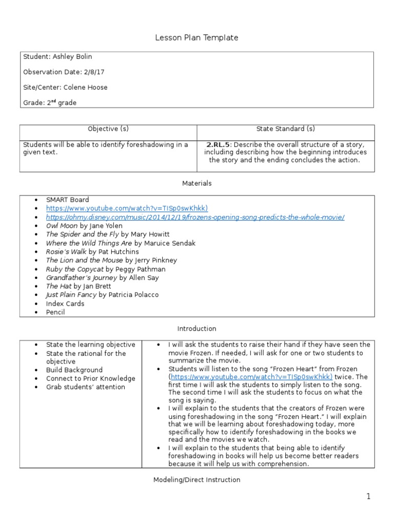 Literacylesson Foreshadowing | PDF | Reading Comprehension | Communication