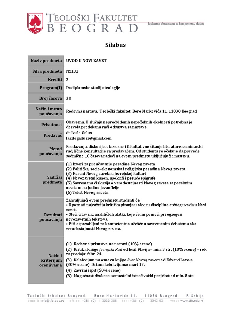Uvod U Novi Zavet | PDF