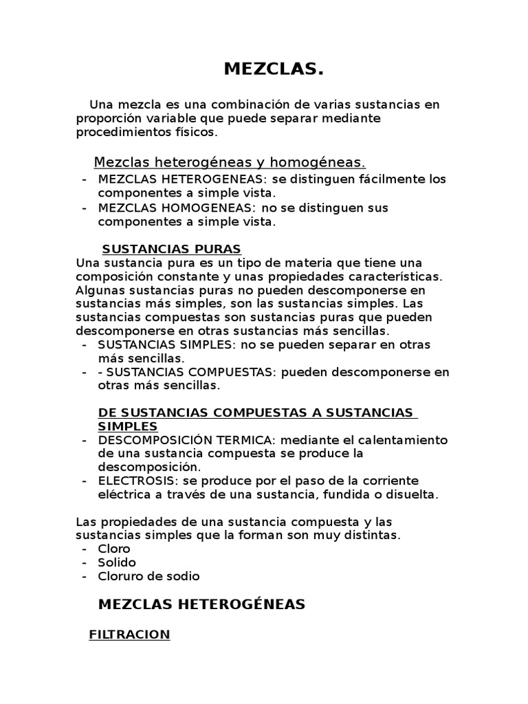 Mezclas Fisica Y Quimica Pdf Mezcla Solución