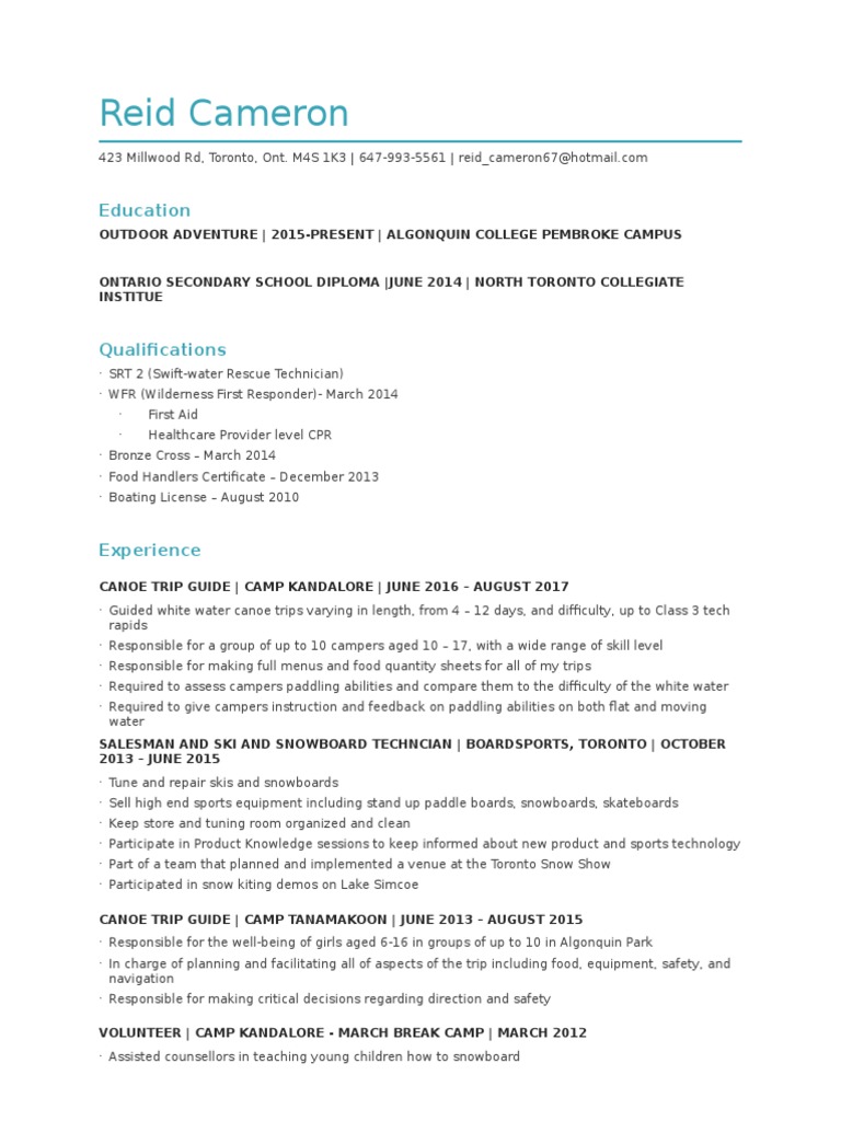 Reid Cameron Resume | PDF