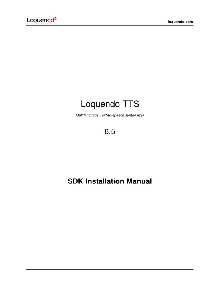 Installation Manual | PDF | Installation (Computer Programs) | Speech Synthesis