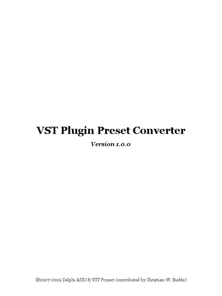 VST Plugin Preset Converter | PDF | Plug In (Computing) | Digital Technology