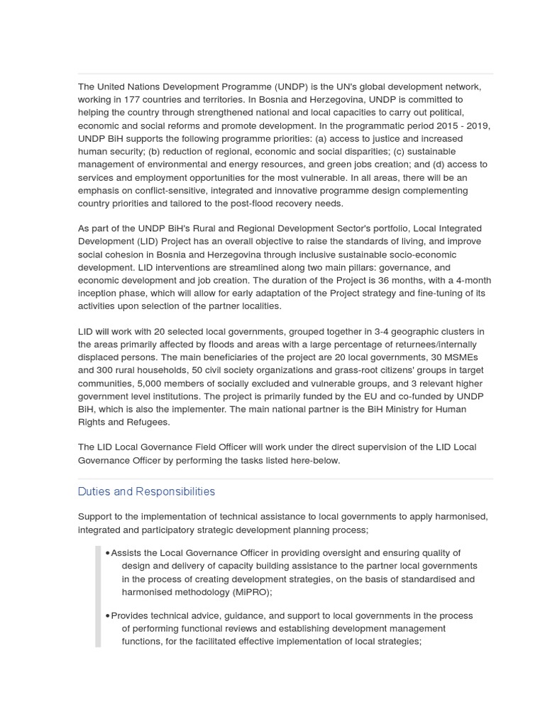 UNDP ToR | PDF | Competence (Human Resources) | Capacity Building