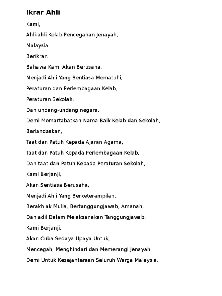 Ikrar Ahli KPJ | PDF