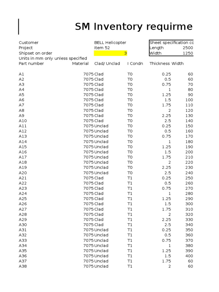 Inventory Calculation | PDF | Airbus | Jet Aircraft