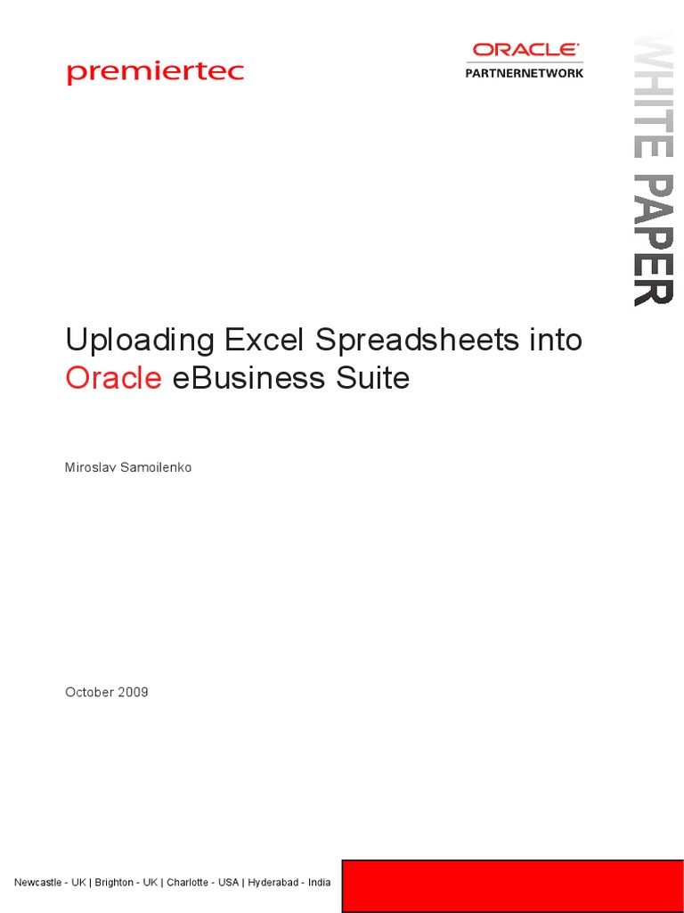 Uploading Excel Spreadsheets Into Ebusiness Suite: Oracle | PDF ...
