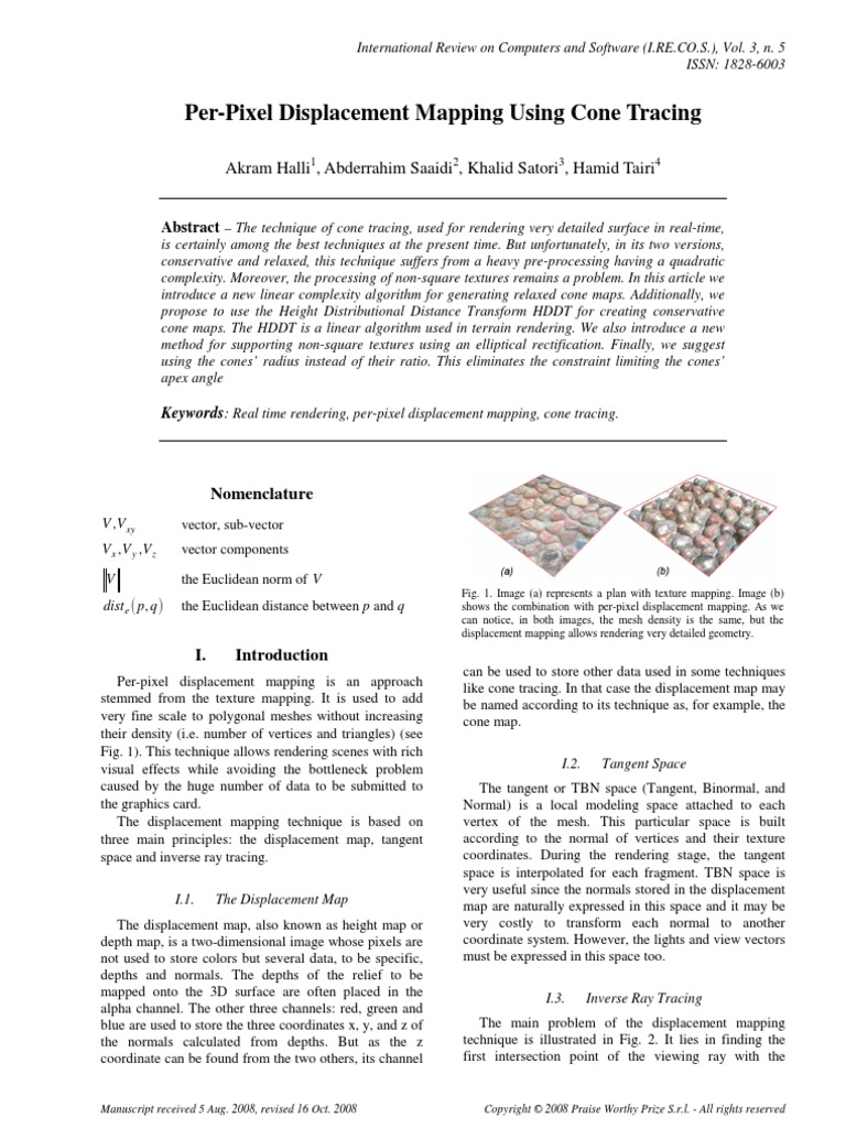 Per-Pixel Displacement Mapping Using Cone Tracing | PDF | Texture ...